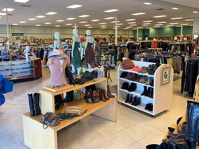 Inside, the carefully organized chaos stretches as far as the eye can see&mdash;a thrifter's paradise where every aisle promises discovery. 