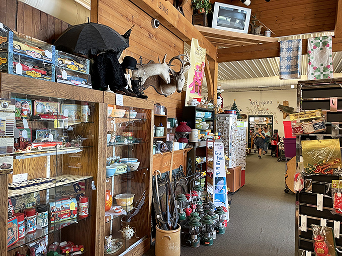 Every aisle tells a different story, with collections that range from Victorian curiosities to mid-century modern treasures. The hunt is half the fun!