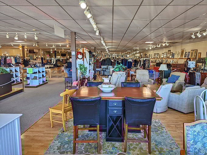 Step inside and behold the promised land of pre-loved treasures! Furniture vignettes create little islands of possibility, each one whispering, "This could be your living room."