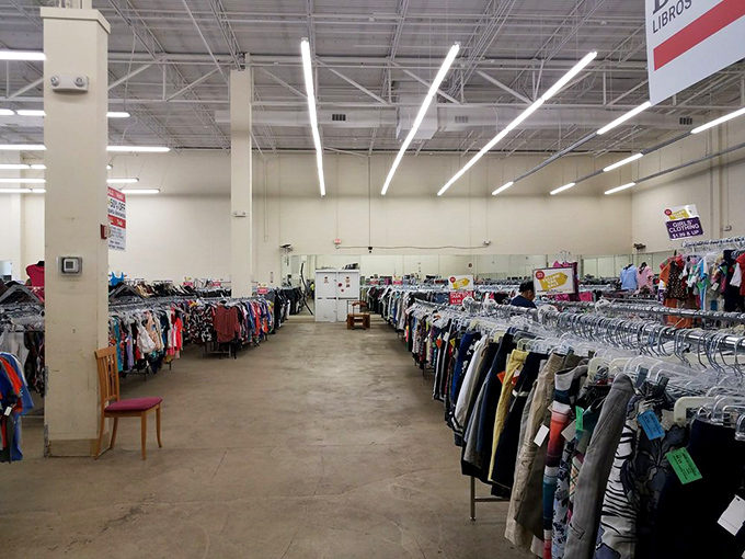 Rows upon rows of clothing stretch toward the horizon. It's like the wardrobe to Narnia, except every rack leads to a different fashion era.