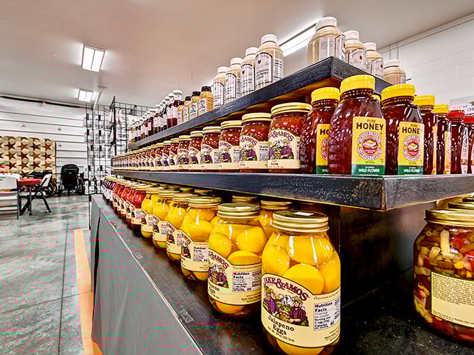 Liquid gold in jars! The honey and preserves section offers sweet treasures that make grocery store versions seem like distant, flavorless cousins.