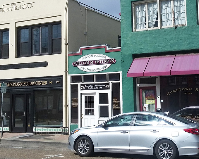 Financial planning offices housed in colorful historic buildings &ndash; where modern practicality meets Gold Rush architecture in perfect small-town harmony.