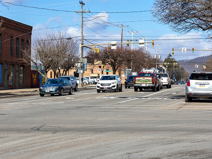 The intersection of past and present &ndash; where historic architecture meets modern life, and everyone still waves at passing cars.