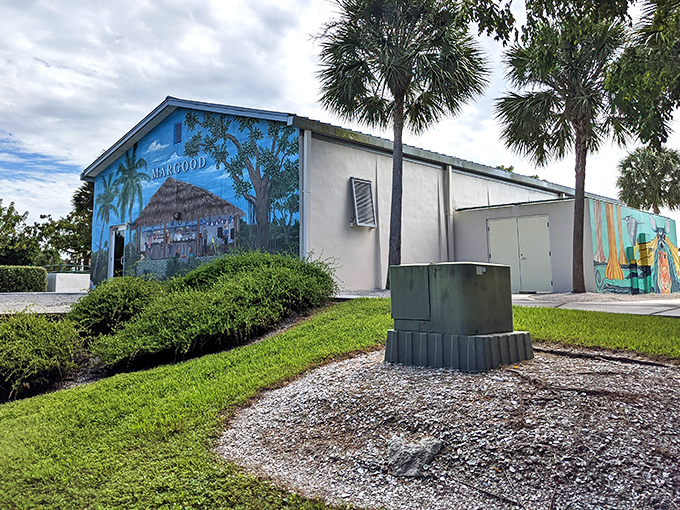 MarGood Harbor Park's colorful mural tells stories of old Florida that Disney could never capture. A slice of authentic coastal heritage.
