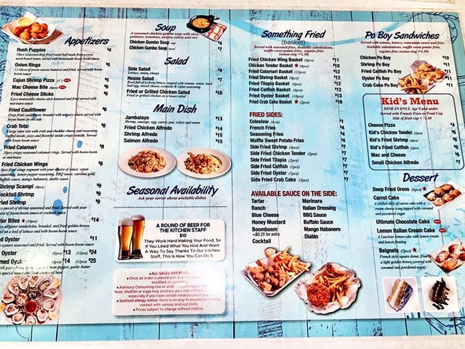 This isn't just a menu&mdash;it's a roadmap to happiness. Notice how "Something Fried" gets its own dedicated section? That's the kind of priority-setting I can respect. 