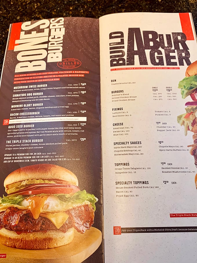 When a menu proudly displays "Bones Burgers" in bold type, you know you're not at a place that takes itself too seriously&mdash;just its meat.
