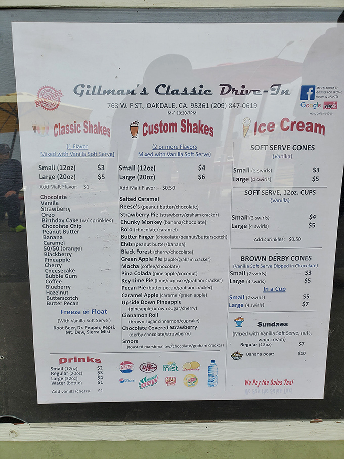 This milkshake menu isn't playing around. From Elvis (peanut butter/banana) to Black Forest (cherry/chocolate), they've thought of everything your sweet tooth could desire.