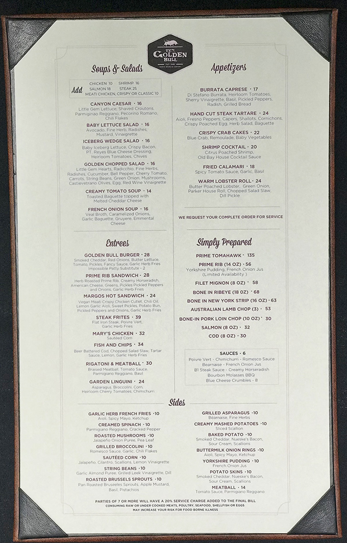 A menu that reads like poetry to carnivores. Notice how they don't waste precious space on kale smoothies or deconstructed anything.