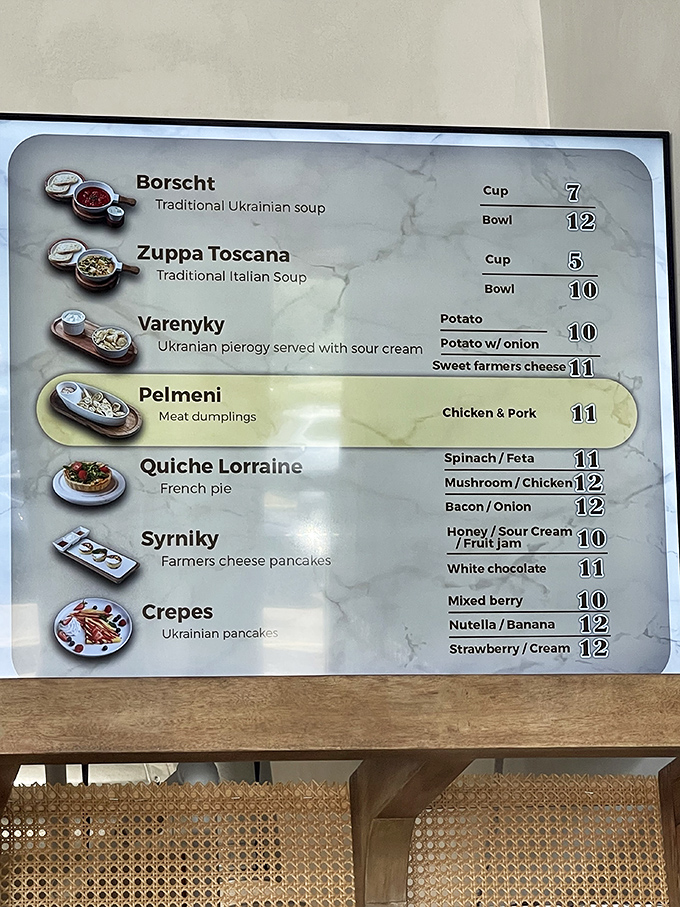 This menu is like a European tour for your taste buds. From Ukrainian varenyky to French quiche, no passport required&mdash;just an appetite.