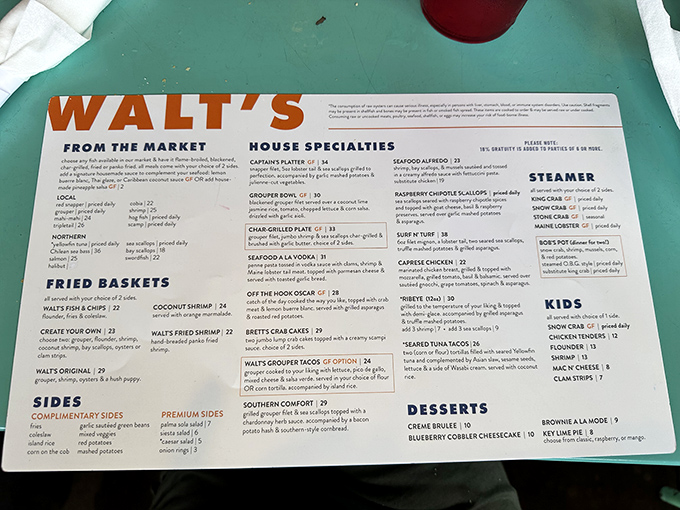 A menu that reads like a love letter to the Gulf of Mexico. Decision paralysis has never been so delicious. 