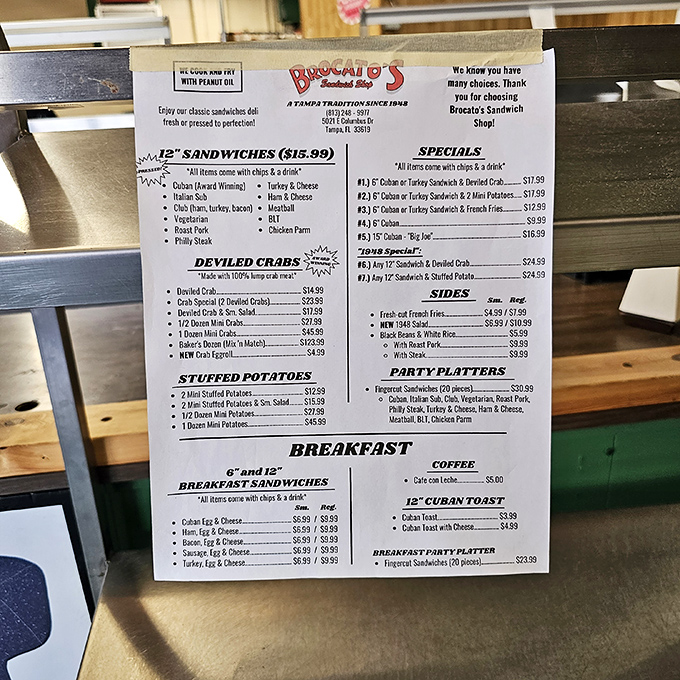 This menu is the roadmap to happiness. No fancy descriptions needed when the food speaks this eloquently for itself.