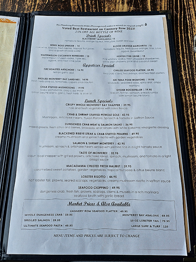 This menu isn't just a list of dishes&mdash;it's a love letter to the bounty of Monterey Bay, with seafood taking center stage.