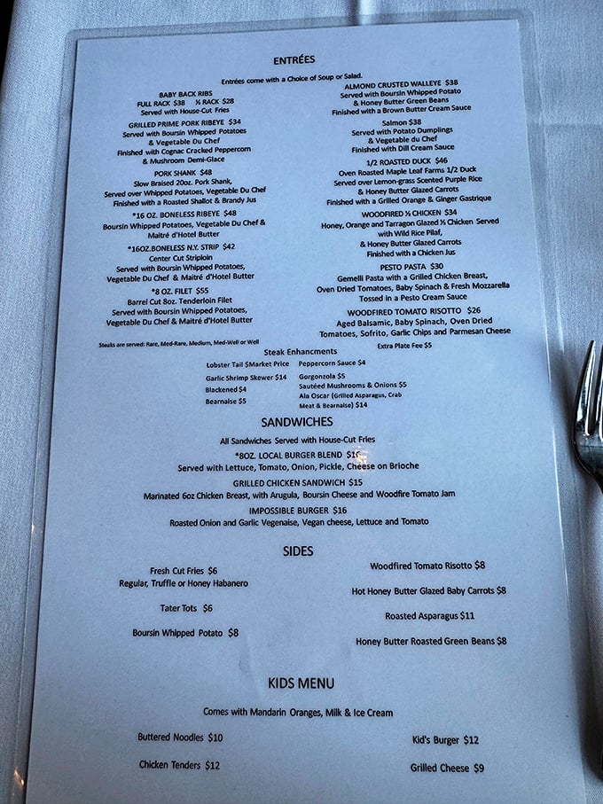 The menu reads like a love letter to Wisconsin traditions with contemporary flair &ndash; from baby back ribs to almond-crusted walleye, each dish promises an adventure.