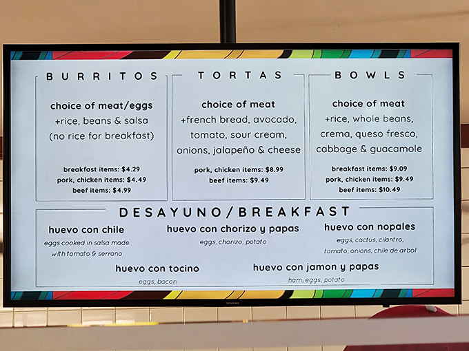 The menu board speaks the universal language of breakfast bliss &ndash; simple options with extraordinary results.