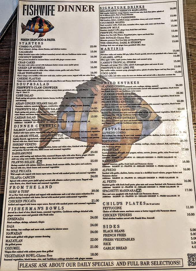 A menu that reads like a love letter to the ocean. Decision paralysis has never been so delicious.