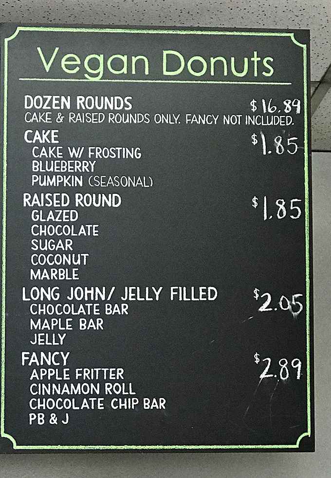 The vegan menu board – proof that plant-based eating doesn't mean sacrificing life's sweetest pleasures. Blueberry or pumpkin? Why choose?