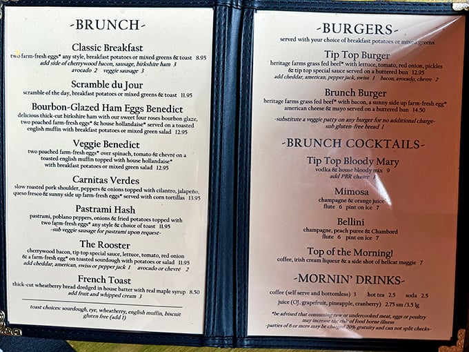 A menu that reads like a love letter to comfort food, with each description promising a journey worth taking.