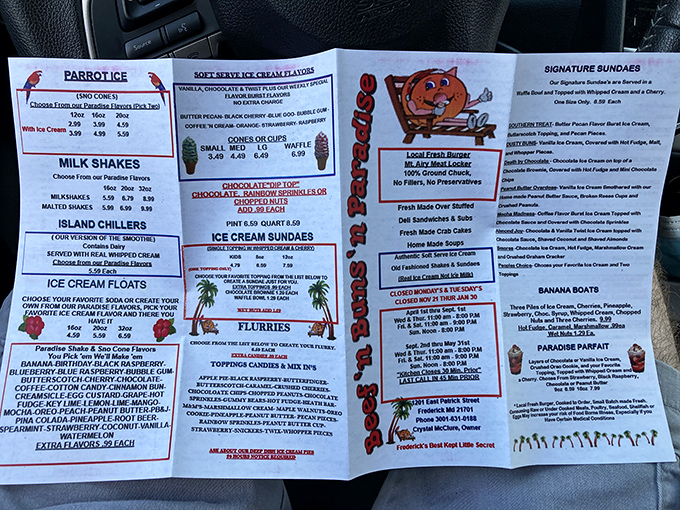 A menu that makes choosing feel like Sophie's Choice, but with milkshakes and paradise parfaits at stake.