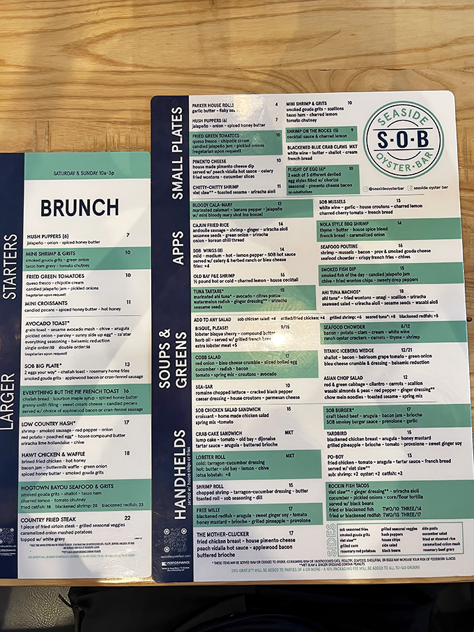 This menu is the seafood lover's equivalent of finding the golden ticket—from brunch benedicts to lobster rolls, decision paralysis has never been so delicious.