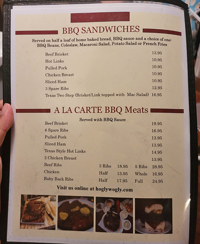 This menu isn't just a list &ndash; it's a roadmap to carnivore heaven. The Texas Two Step might be the best dance you'll ever learn.