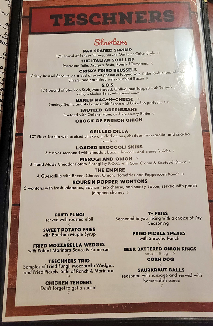 A menu that reads like a love letter to comfort food—each item practically whispering, "Yes, you deserve this today."