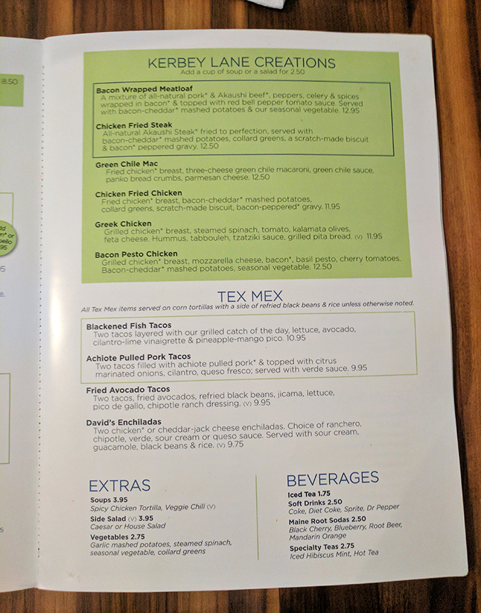 This menu isn't just a list of food – it's a roadmap to happiness with detours through comfort food paradise.