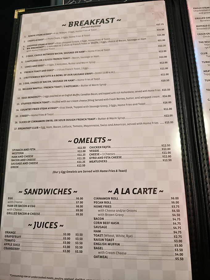 This menu isn't just a list of food—it's a roadmap to happiness. The only difficult part is choosing just one thing.