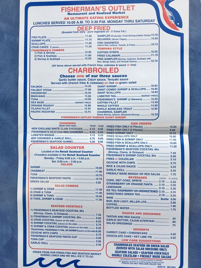 Decision paralysis has never been so delicious. The extensive menu at Fisherman's Outlet offers a maritime treasure map to seafood nirvana.