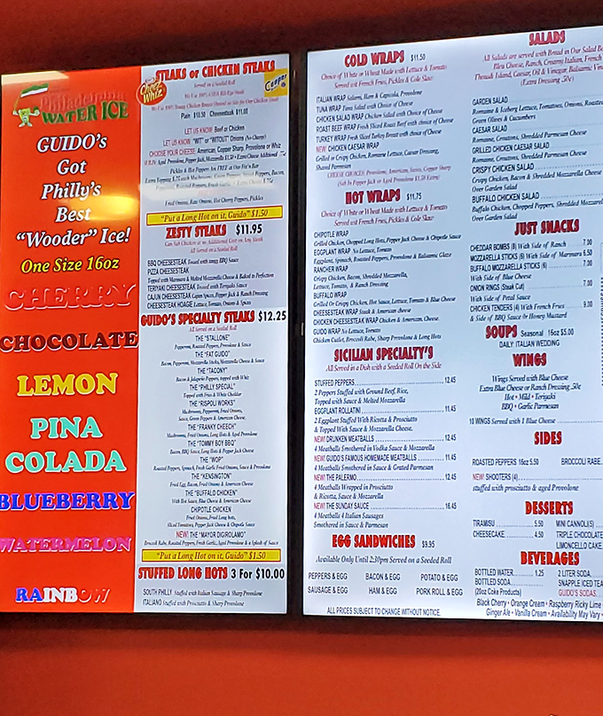 A menu that reads like a love letter to Philadelphia food culture. So many choices, so little stomach capacity!