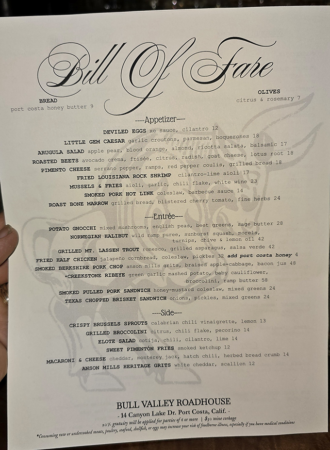 This menu reads like a love letter to American comfort food done right.