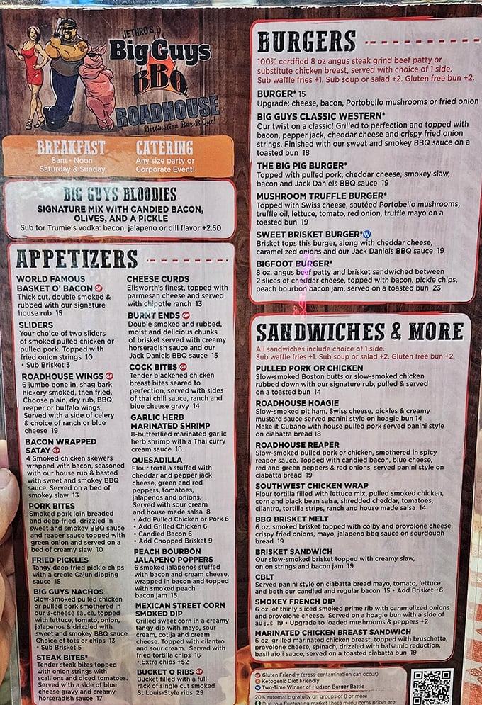 A menu that reads like a carnivore's love letter. Decisions this difficult should come with a therapist on standby.