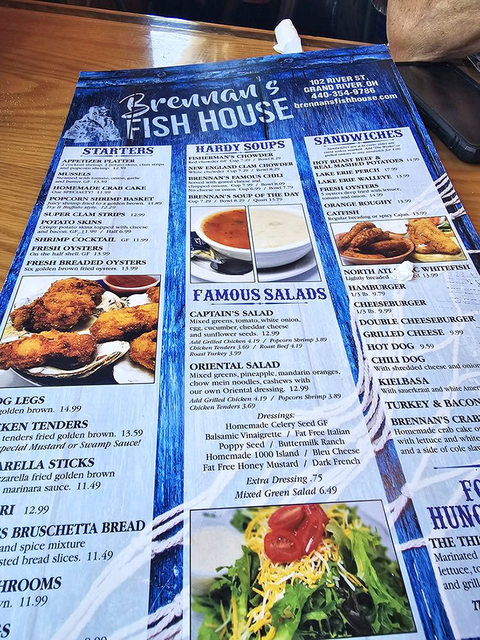 This menu isn't just a list of options&mdash;it's a maritime treasure map where X marks the spot for seafood gold.
