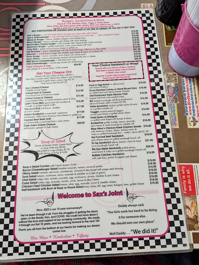 This menu isn't just food options—it's a roadmap to happiness. Each item promises a delicious detour from your diet plans.