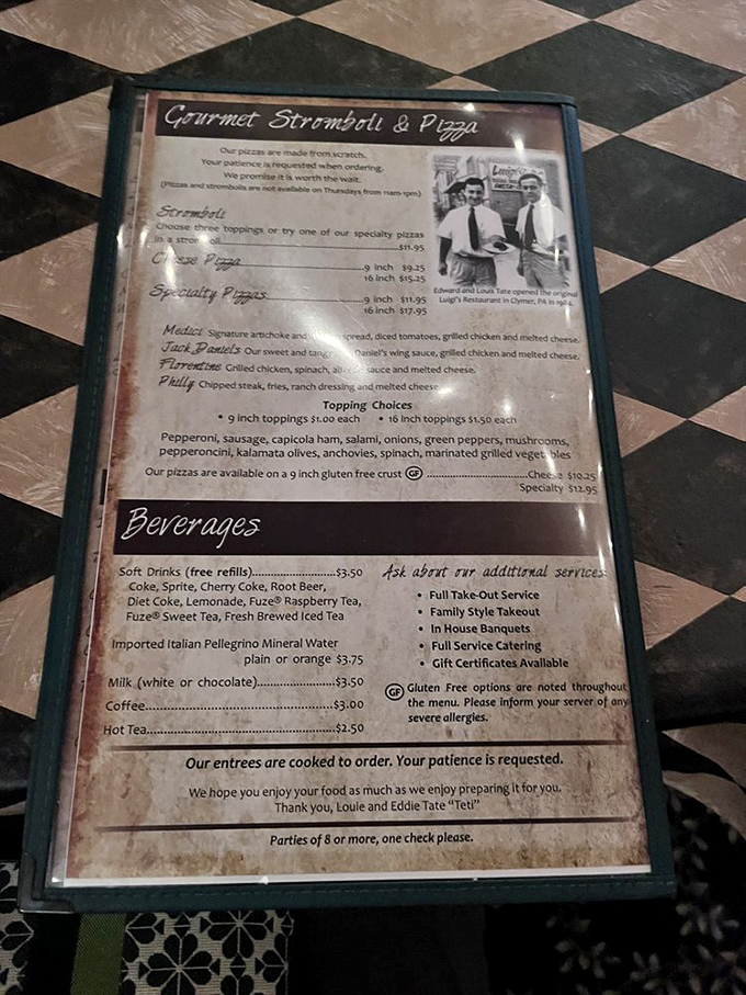 The menu tells stories between its lines&mdash;notice the "patience is requested" note, the universal signal that real cooking happens here.