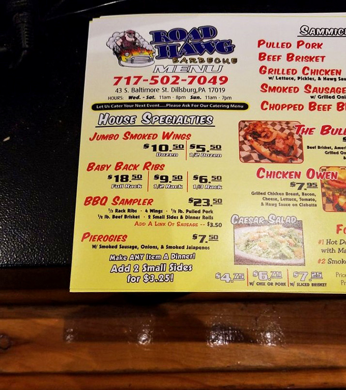 The menu reads like barbecue poetry&mdash;pulled pork, brisket, and pierogies (yes, pierogies!) offering that perfect Pennsylvania twist on Southern traditions.