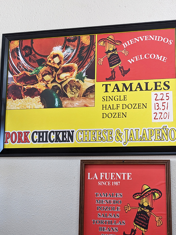 The menu board tells a delicious story in three flavors: pork, chicken, and cheese & jalape&ntilde;o. A trilogy more satisfying than any Hollywood blockbuster.