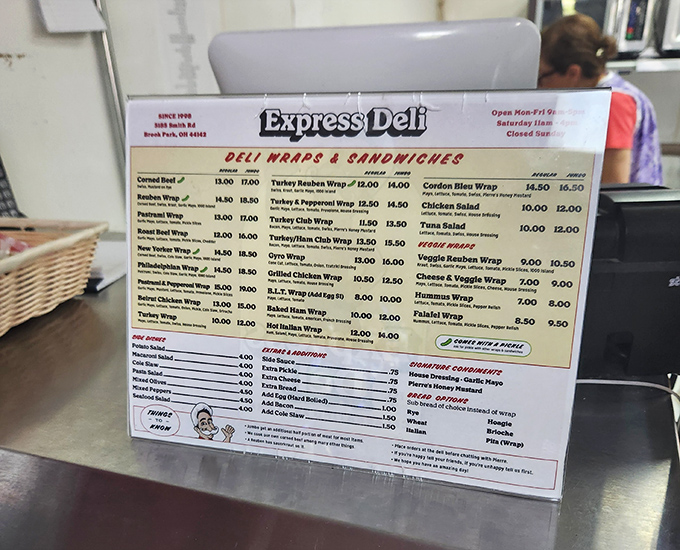 This menu is like a roadmap to sandwich nirvana. Notice how "Home of the Reuben" isn't just marketing&mdash;it's a solemn promise they deliver on daily. 