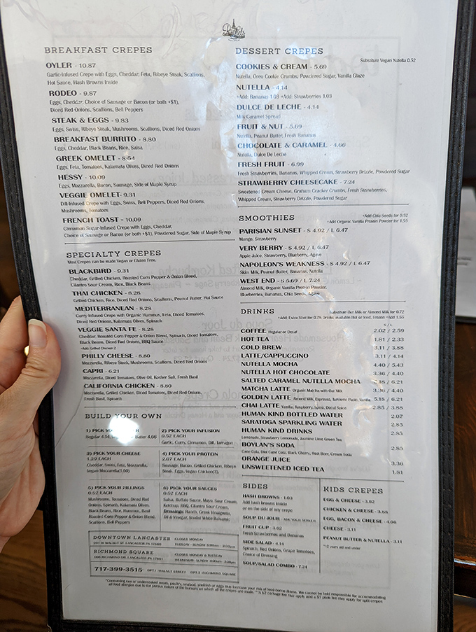 This menu is the roadmap to happiness. Study it carefully, as it contains the secrets to starting your day with proper culinary inspiration.