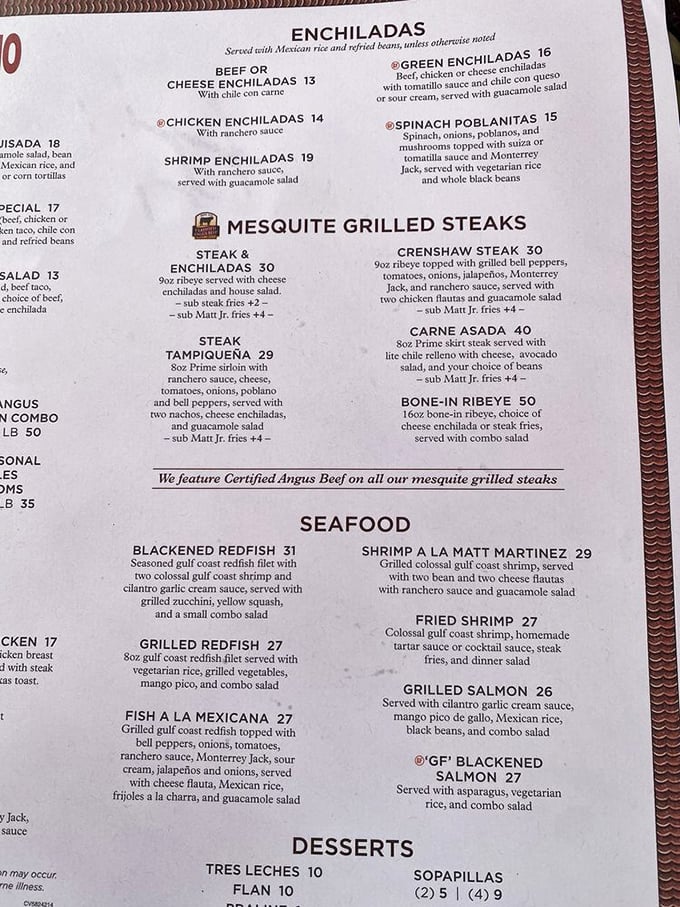 The menu reads like a love letter to Tex-Mex traditions &ndash; each section promising another delicious reason to loosen your belt.