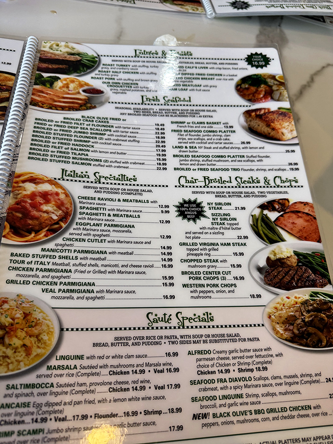 This menu isn't just extensive &ndash; it's practically a novel with multiple delicious plot twists. From breakfast classics to Italian favorites, decision paralysis has never been so delightful. 