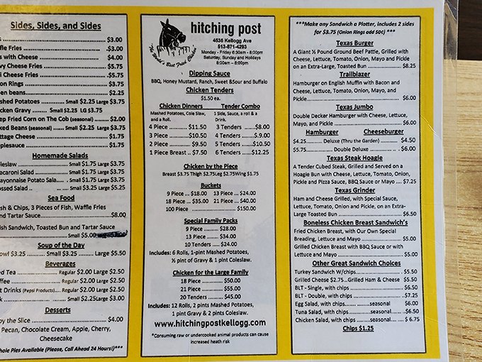 A menu of golden promises. Every highlighted offering represents generations of culinary wisdom distilled into comfort food perfection.