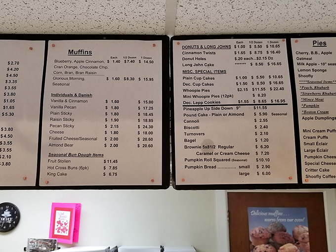 The no-nonsense menu board tells you everything you need to know &ndash; life's sweetest pleasures, categorized and waiting for your selection.