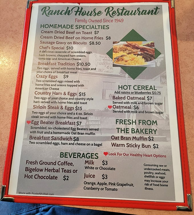 This menu isn't trying to impress food critics&mdash;it's aiming straight for your heart with classics like Cream Dried Beef and Sausage Gravy on Biscuits.