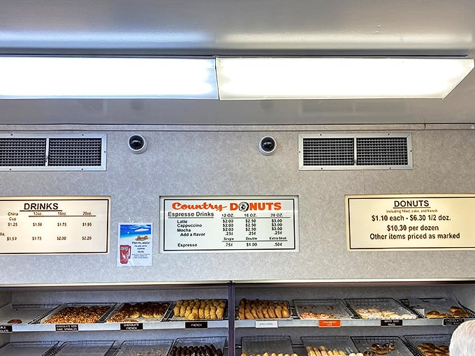 When the menu board promises donuts this magnificent, you know you've found something truly special.