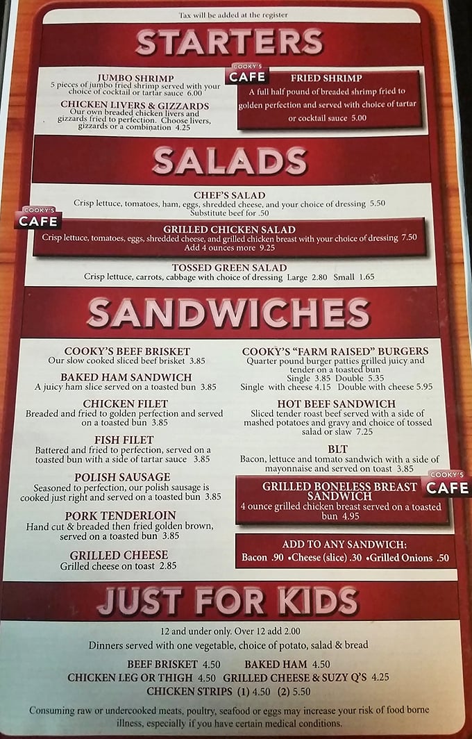 No fancy fonts or pretentious descriptions here&mdash;just honest Midwestern fare that promises satisfaction without needing a translator to order.