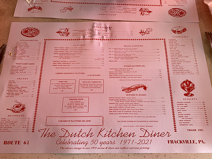 This menu isn't just a list of food&mdash;it's a historical document of American comfort cuisine that's been perfecting the same recipes for generations.