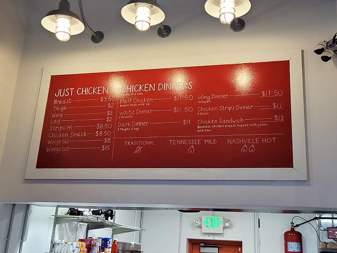 Simplicity at its finest &ndash; a menu that doesn't need bells and whistles when the chicken speaks for itself. Choose your heat level wisely, brave souls.