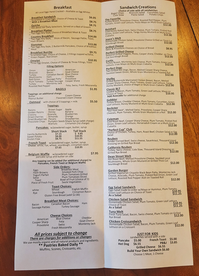 This menu isn't just a list of options&mdash;it's a roadmap to breakfast nirvana with choices that'll make decision-making deliciously difficult.