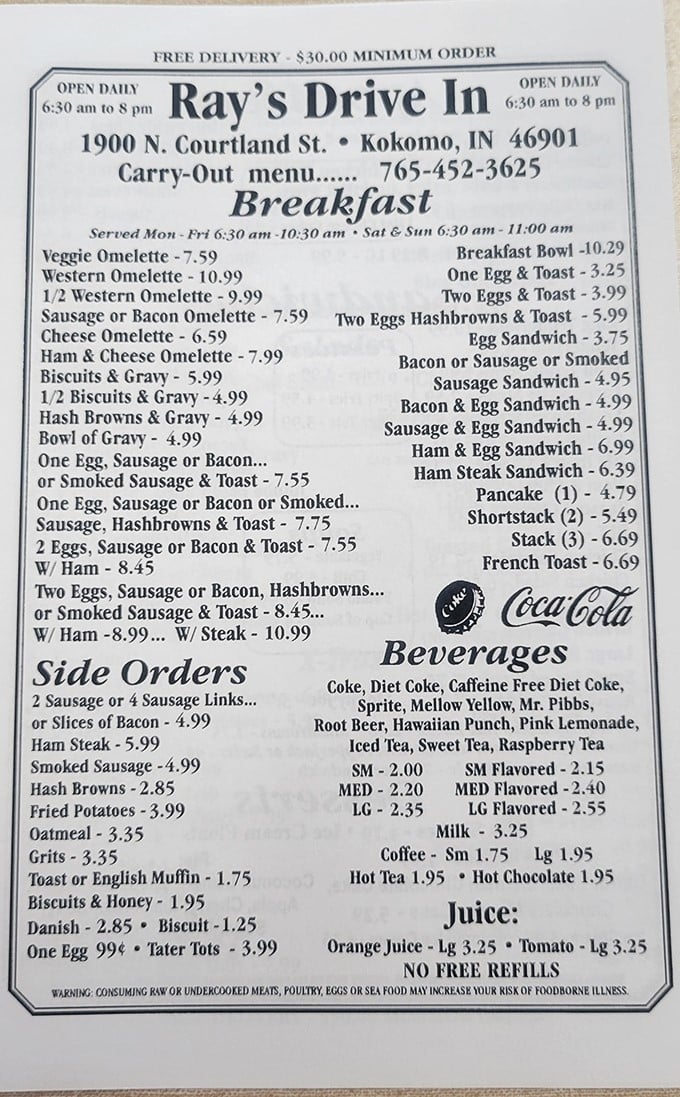 This menu is like a time machine &ndash; breakfast all day, classic sandwiches, and prices that won't make your wallet weep.