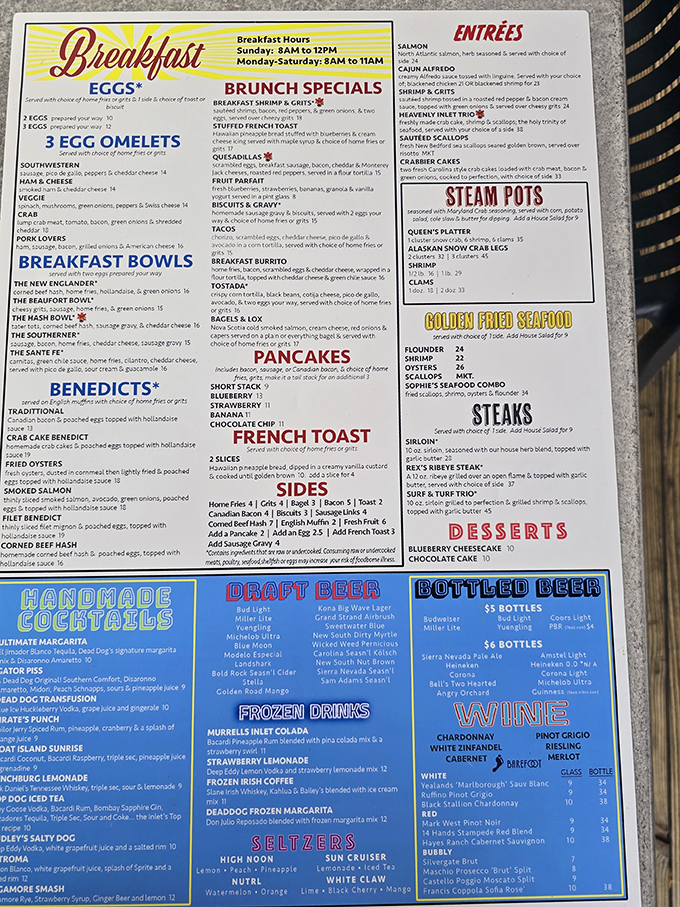 This menu isn't just a list—it's a treasure map to seafood paradise. The hardest part? Choosing just one delicious adventure.